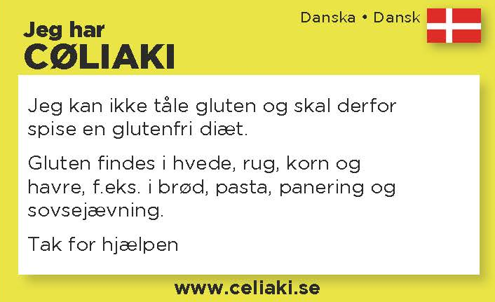 resa med celiaki. Översättningskort för glutenintolerans Celiakiförbundet