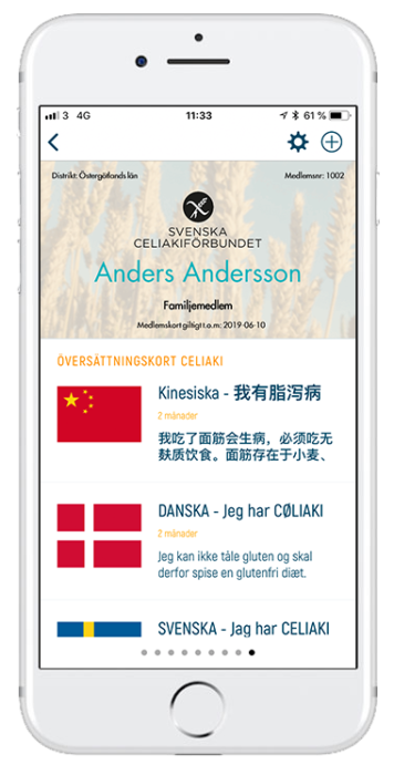 resa med celiaki. Översättningskort för glutenintolerans Celiakiförbundet