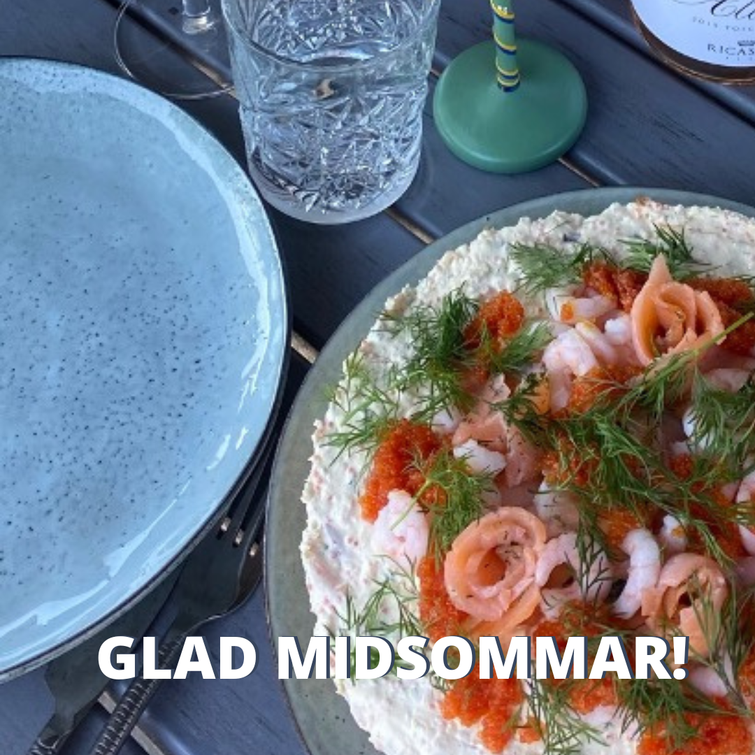 Glad midsommar önskar vi med en glutenfri skagentårta ...